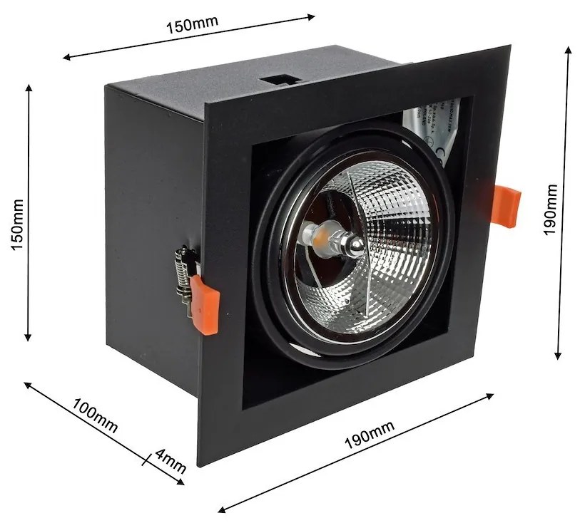 Podhledové svítidlo Plaza, 1x černé kovové stínítko, (možnost polohování), b