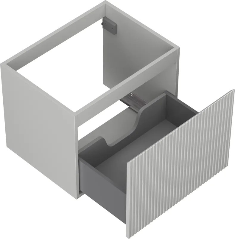 Mexen Rivel, koupelnová skříňka 60 cm, 1 zásuvka, drážkovaná, šedá matná, 91A20-06047-1-BF62