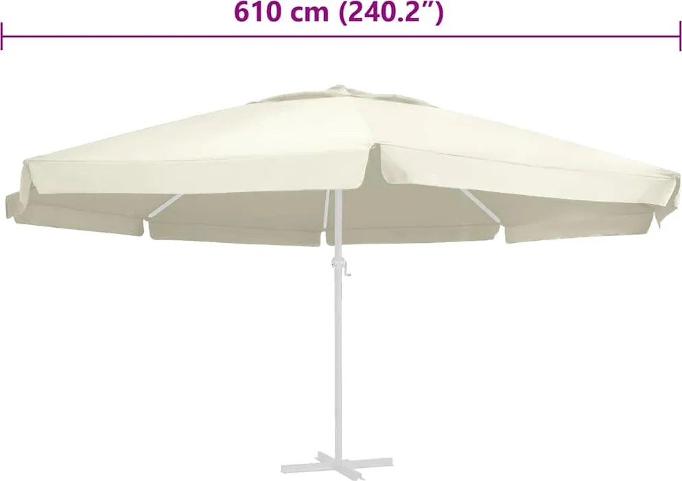 Náhradní potah na zahradní slunečník pískový 610 cm 312546