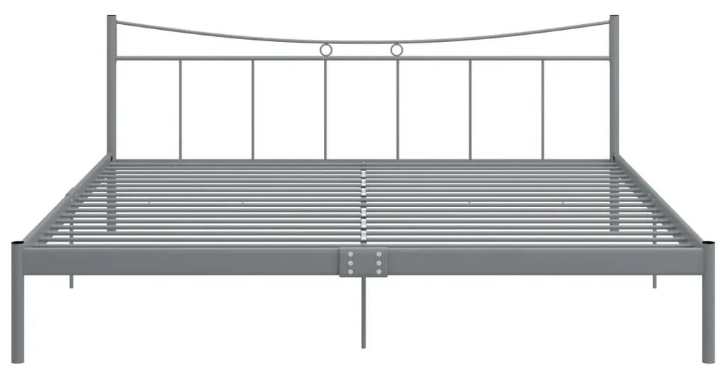 Rám postele šedý kov 200 x 200 cm,  324812