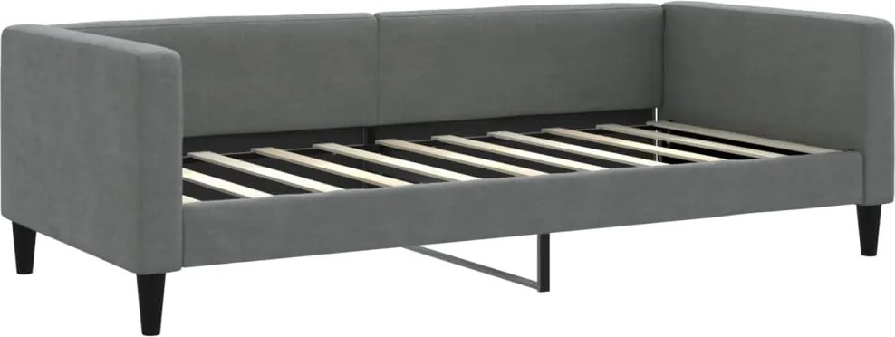 Válenda s přistýlkou a zásuvkami tmavě šedá 90 x 190 cm textil 3196625