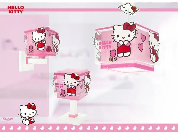 Dalber 73269 - Dětská nástěnná lampa HELLO KITTY 1xE27/15W/230V růžová