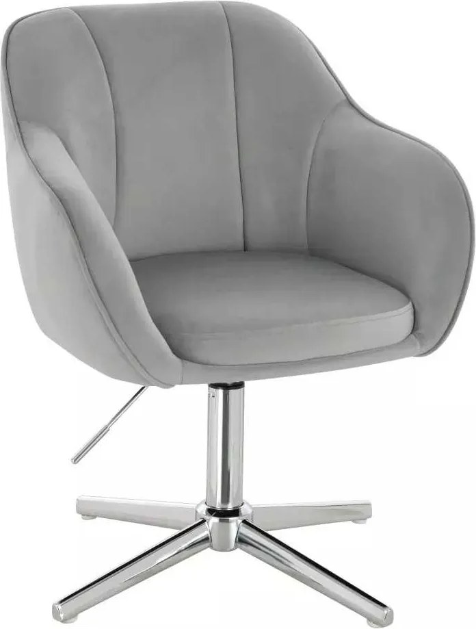 LuxuryForm DESIGN Otočná židle AVOLA VELUR na stříbrném kříži - světle šedá