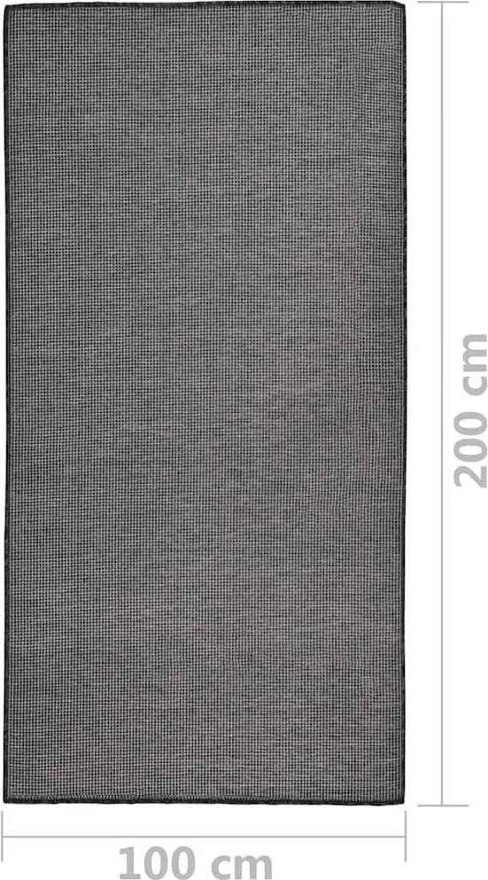 Venkovní hladce tkaný koberec 100x200 cm šedá 340773