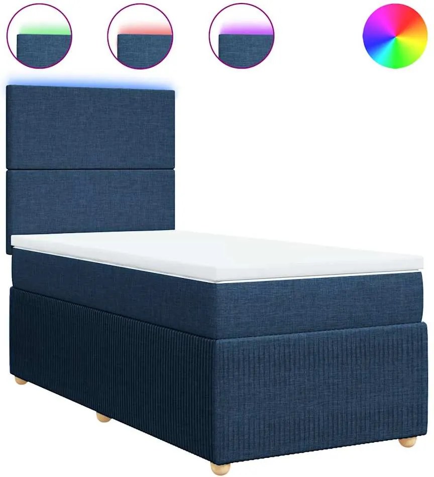 Box spring postel s matrací modrá 80x200 cm textil 3294182