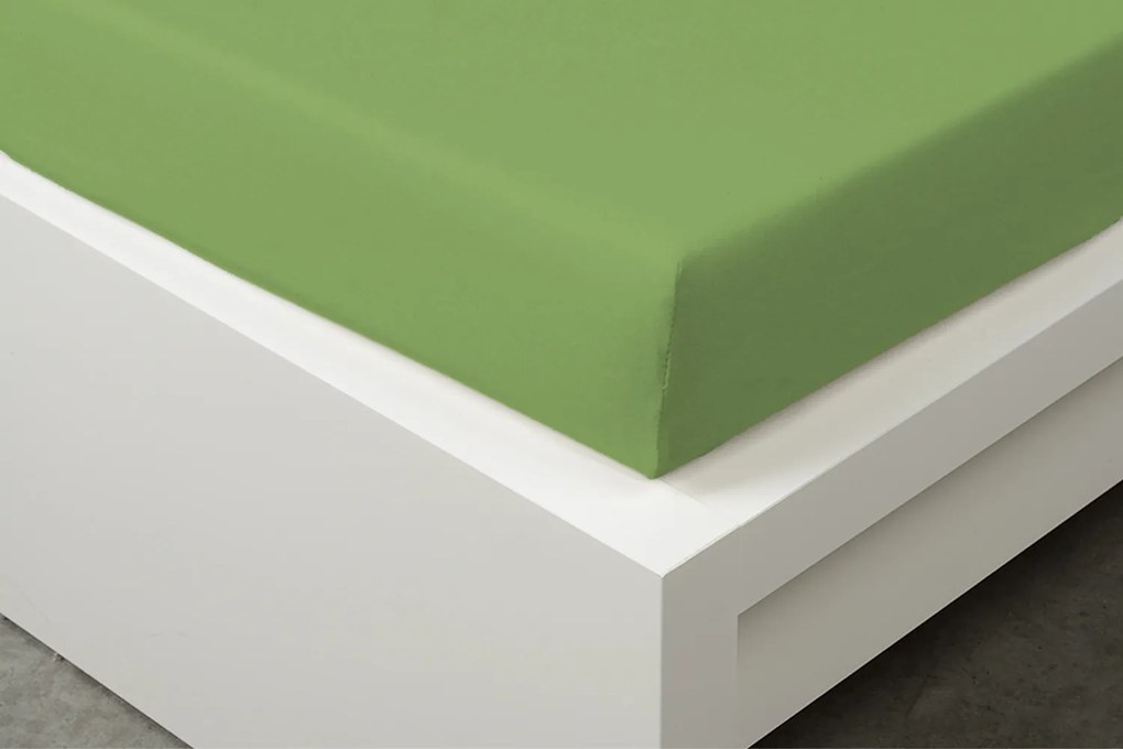 Prostěradlo DE LUXE listová zelená 90 x 200 cm, český výrobce Tibex