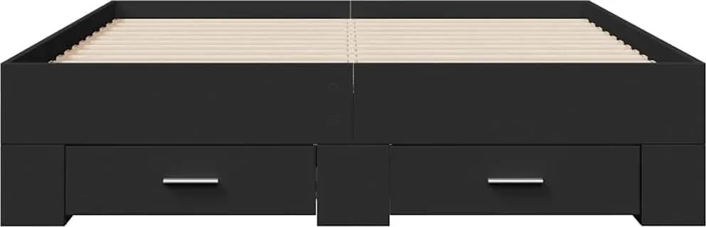 Rám postele se zásuvkami černý 135 x 190 cm kompozitní dřevo 3280406