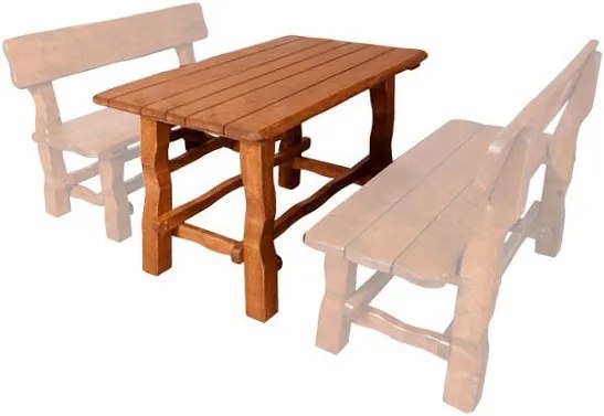 DREWMAX Zahradní stůl z masivního olšového dřeva 200 x 75 x 80 cm - RUSTIKAL
