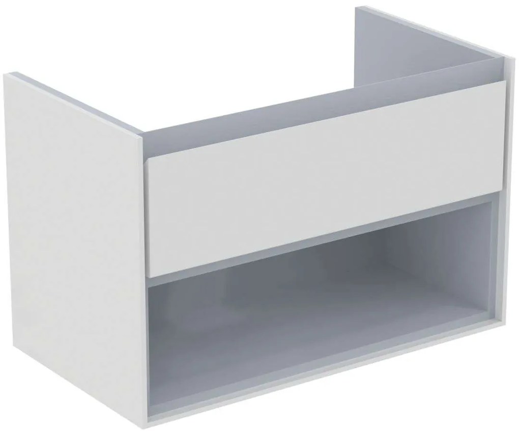 Ideal Standard Connect Air - Skříňka pod umyvadlo, 80x44x52 cm, lesklá bílá/světlá šedá mat E0827KN