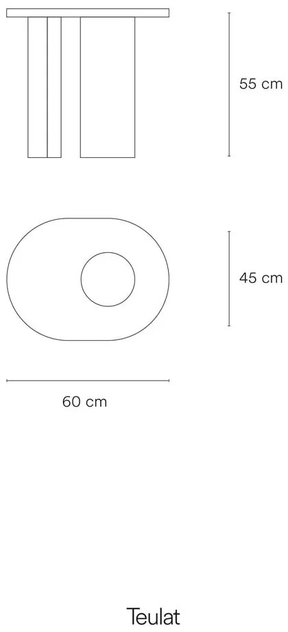 Odkládací stolek v dekoru jasanu 60x45 cm Nori - Teulat