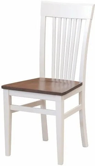 Židle K1 variant - bílá Odstín: bílá, sedák - masiv: tm. hnědá