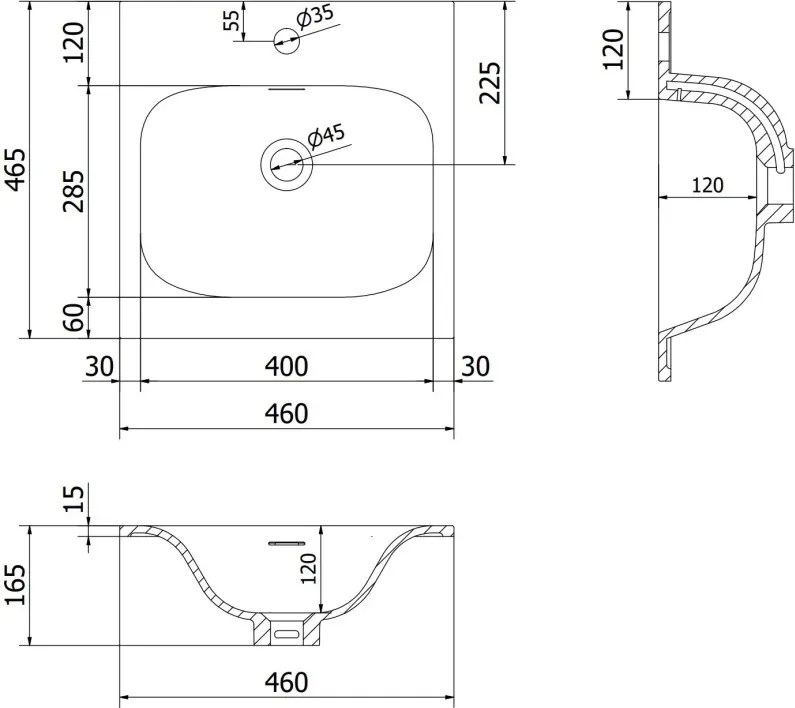 Mexen Orio, koupelnová skříňka 45 cm s umyvadlem Vela, 1 zásuvka, bílá lesklá, 91A10-04547-1-BF00-W23M00