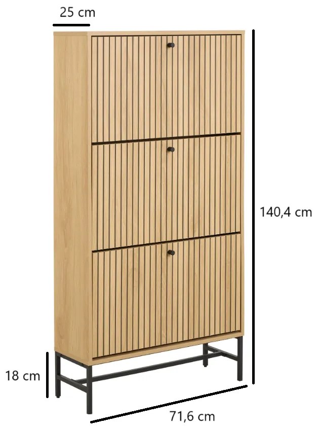 Výklopný botník ALBANY 71,6 cm dub přírodní
