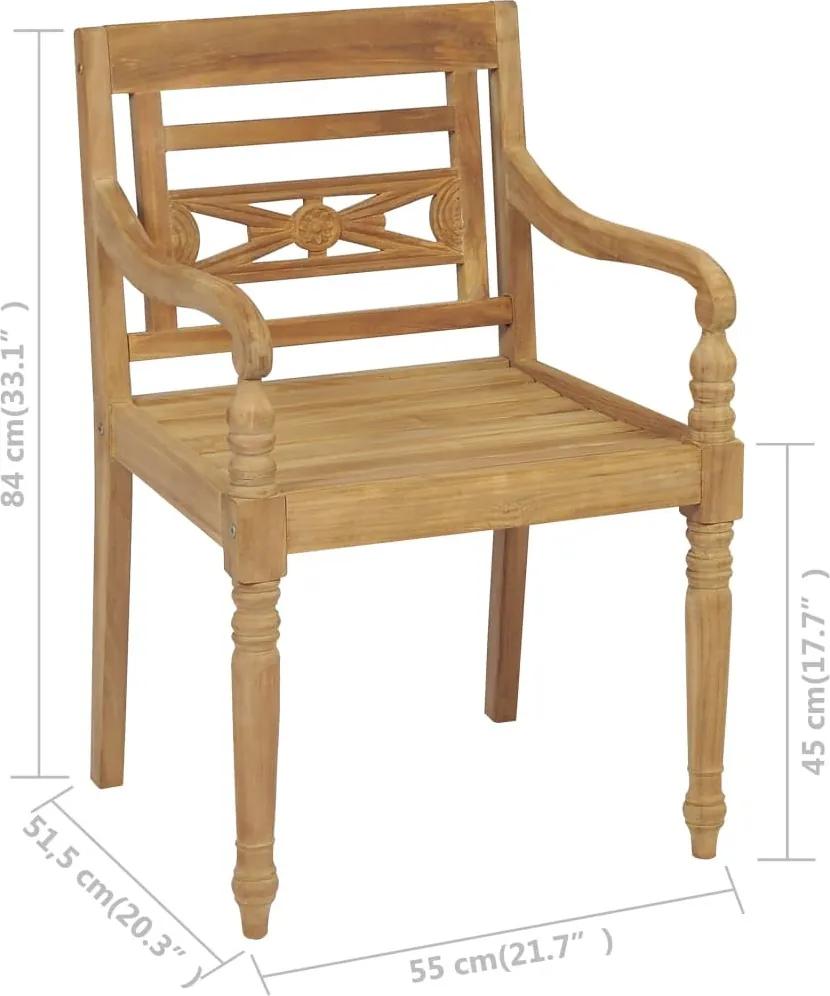 vidaXL Židle Batavia 2 ks s mi poduškami masivní teakové dřevo [3062153] Barva: Světle modrá