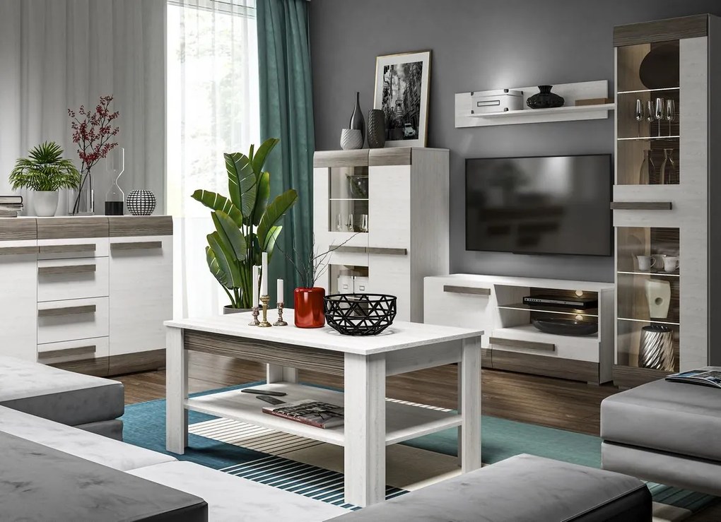 Casarredo - Komfort nábytek Komoda LANTANA/BLANCO 08, 4S, borovice sněžná/šedá