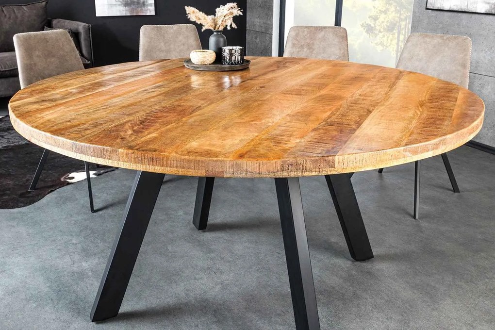 Kulatý jídelní stůl Thunder 140 cm mango