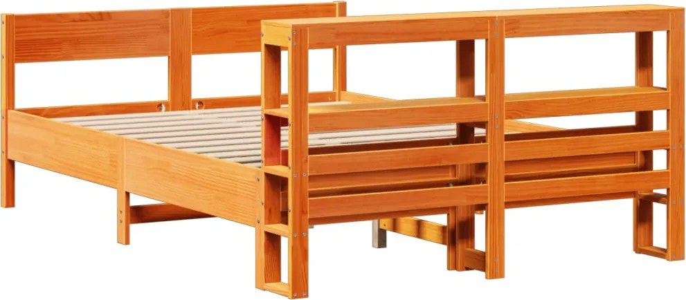 Postel bez matrace voskově hnědá 135 x 190 cm masivní borovice 3306203