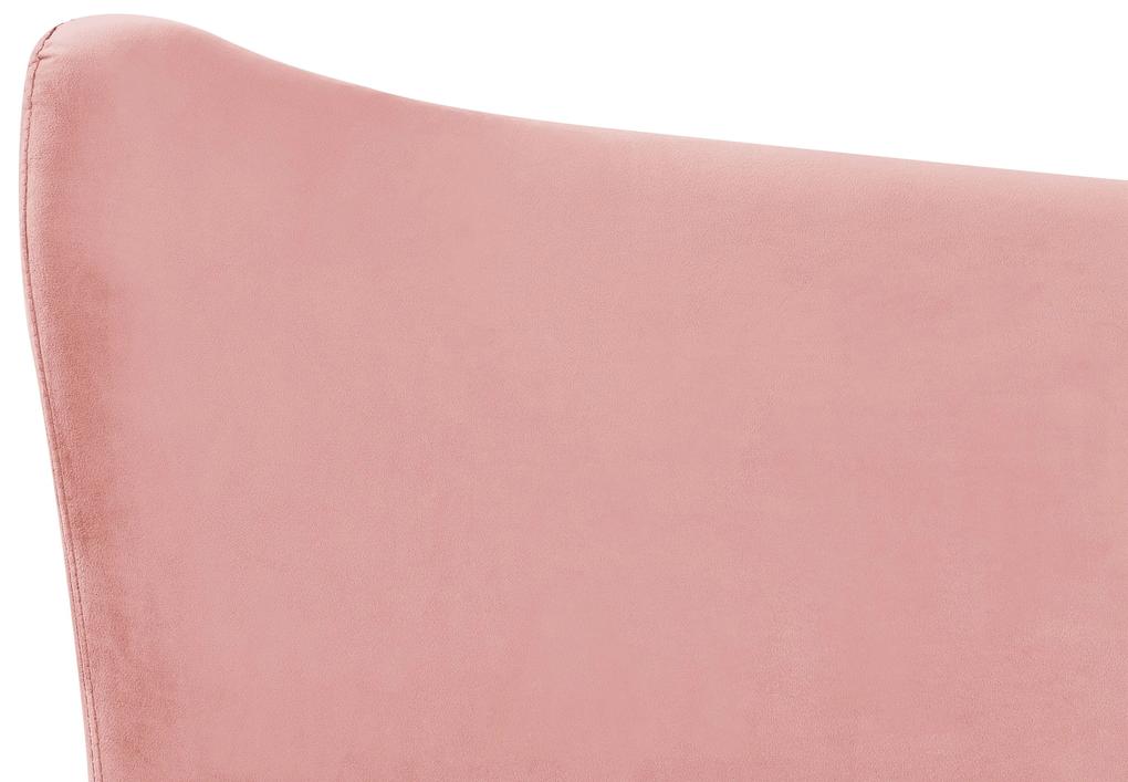 Sametová postel 160 x 200 cm růžová CHALEIX Beliani