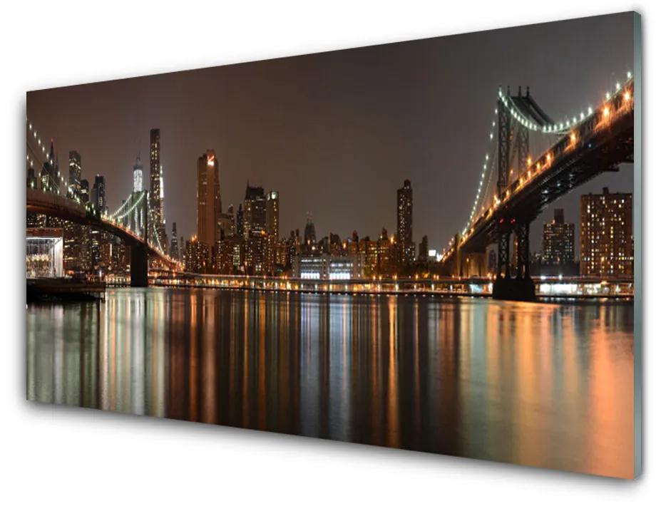 akrylový obraz Město Mosty Architektura 140x70 cm