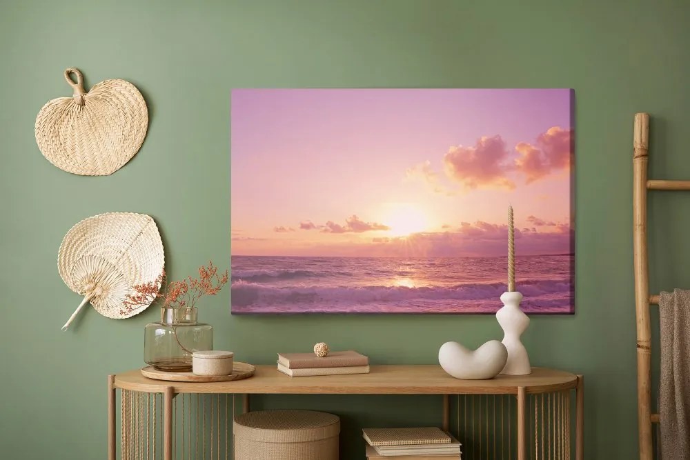Obraz Růžová Mořská Krajina Nedostatek Nedostatek Plátno Canvas 100x70