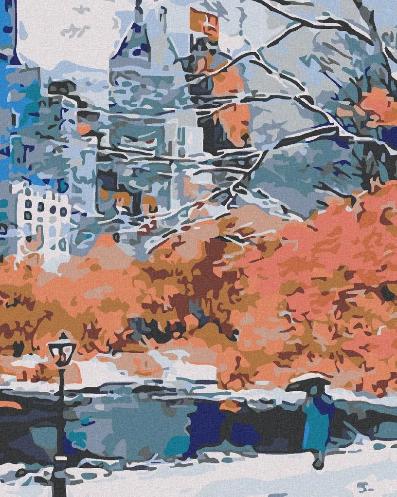 zuty malování podle čísel - park v new yorku, 40x50 cm, vypnuté plátno na rám