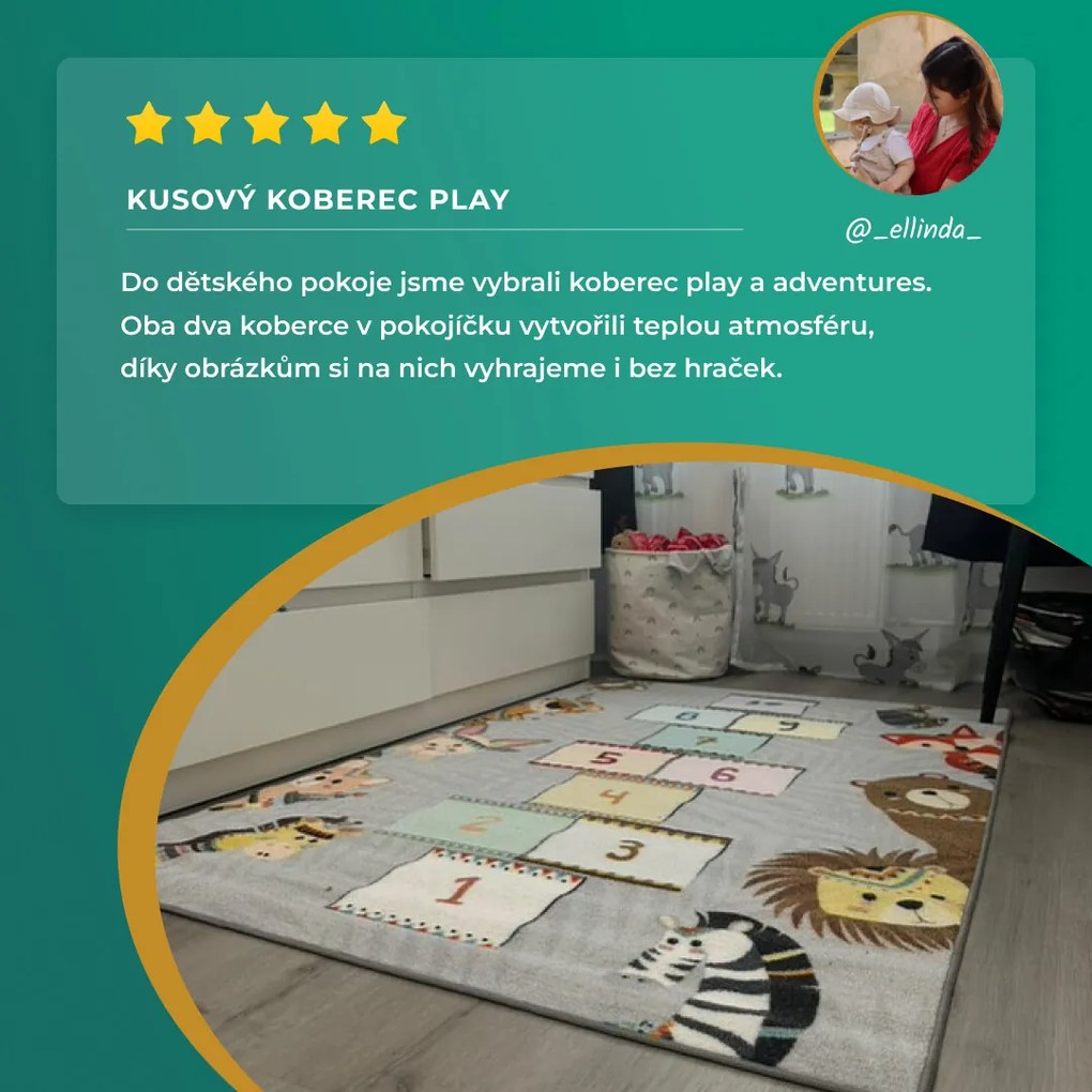 Ayyildiz, Dětský kusový koberec Play 2903 grey, 100x150, vícebarevná, dětský pokoj