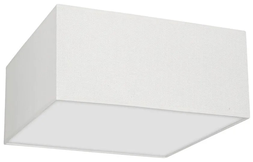 Stropní svítidlo Albion Square, 1x bílé bavlněné stínítko, (bílé plexisklo), (40cm)