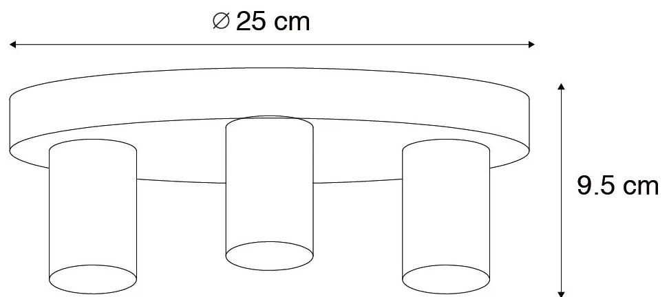 Moderní stropní svítidlo bronzové kulaté - Facil
