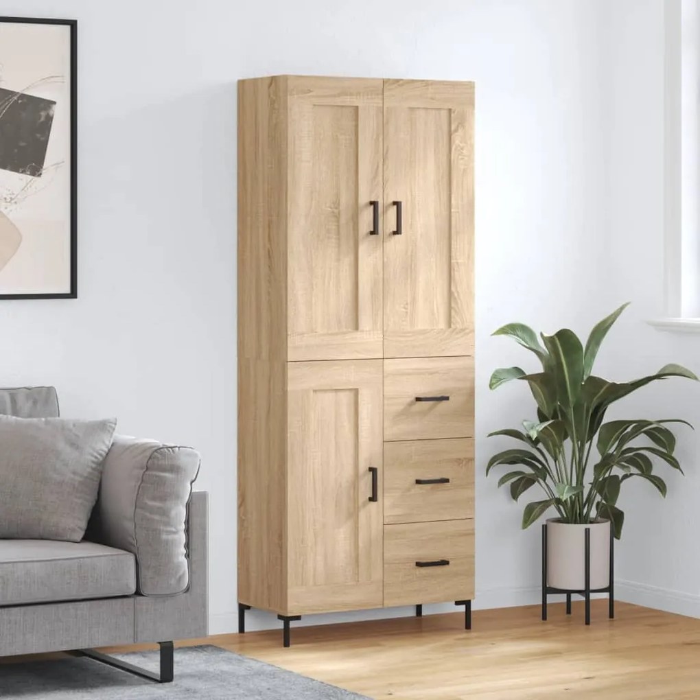 Skříň highboard dub sonoma 69,5 x 34 x 180 cm kompozitní dřevo