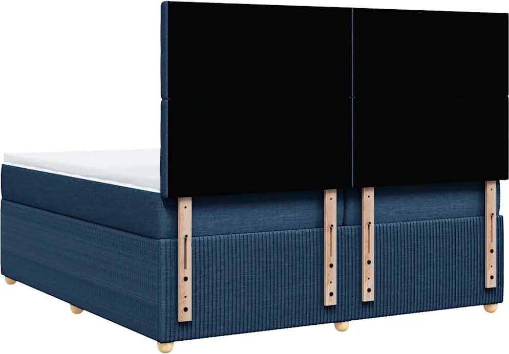 Box spring postel s matrací modrá 200x200 cm textil 3292183
