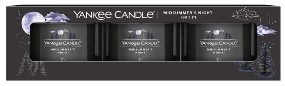 Yankee Candle - dárková sada votivních svíček ve skle Midsummers Night 3 ks