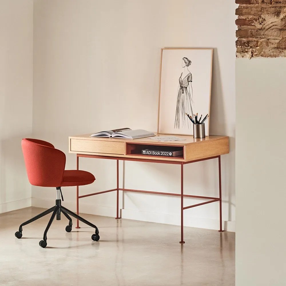 Pracovní stůl s deskou v dubovém dekoru 60x120 cm Yoko – Teulat