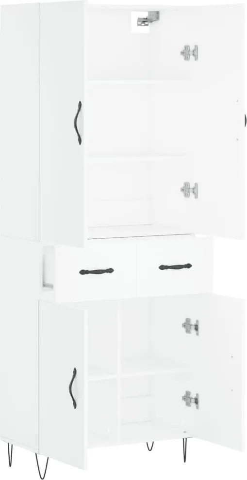 Skříň highboard bílá 69,5 x 34 x 180 cm kompozitní dřevo 3198177