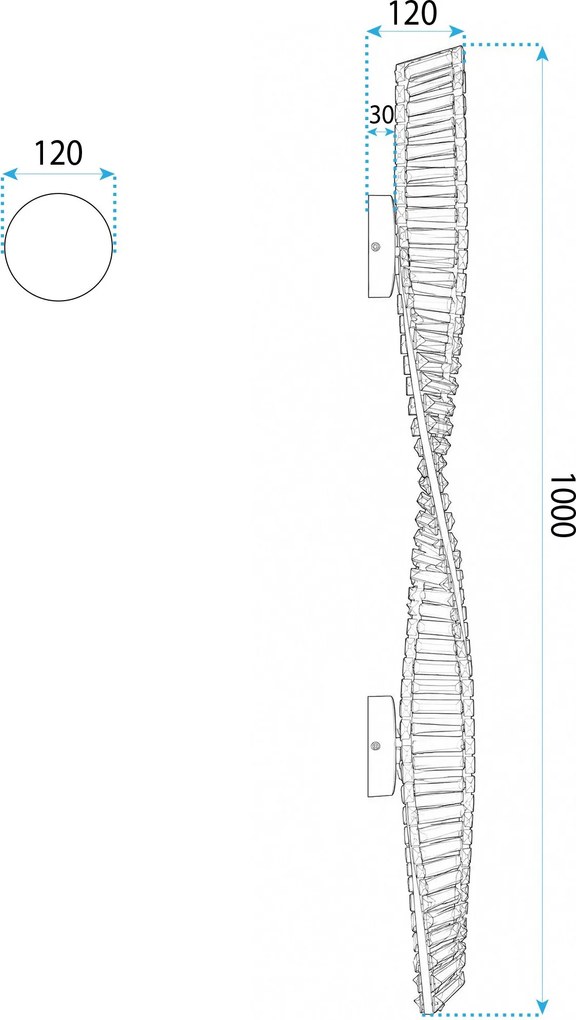 Toolight Rea, nástěnná LED svítilna, APP1952-W, 2000lm, 36W, IP20, zlatá matná, OSW-63009