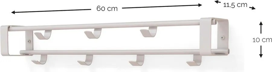 Taupe ocelový nástěnný věšák s poličkou 60 cm Rex – Spinder Design