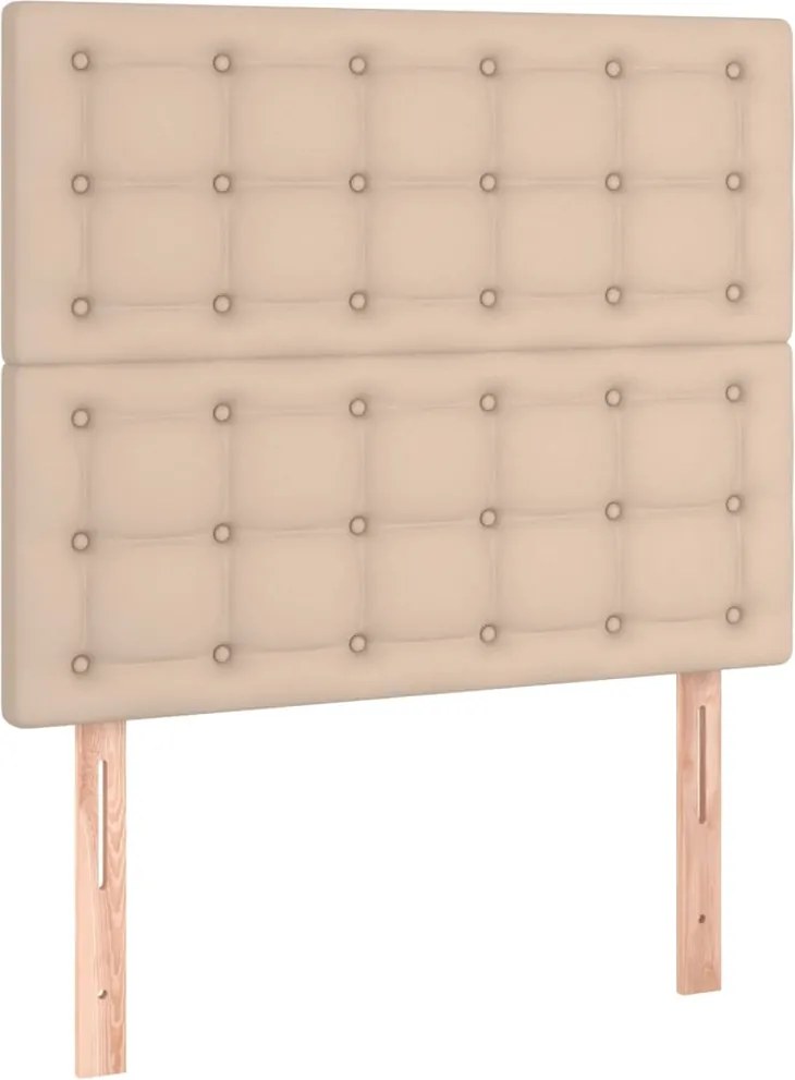 Box spring postel matrace a LED cappuccino 120x200cm umělá kůže 3135938