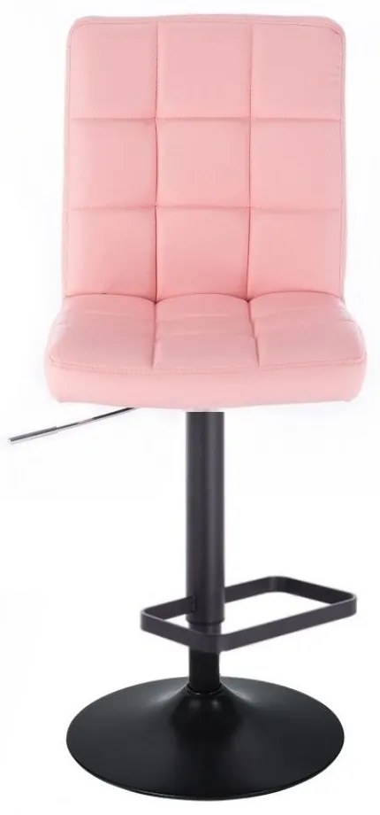 LuxuryForm DESIGN Barová židle TOLEDO na černé kulaté podstavě - růžová