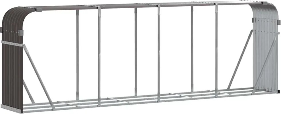 vidaXL Držák na polena 300 x 45 x 100 cm pozinkovaná ocel [364566] Barva: Stříbrná