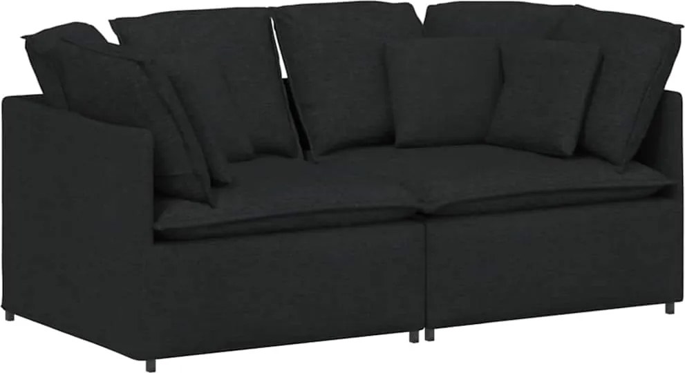 Modulární pohovka s polštáři textil černá 3321239