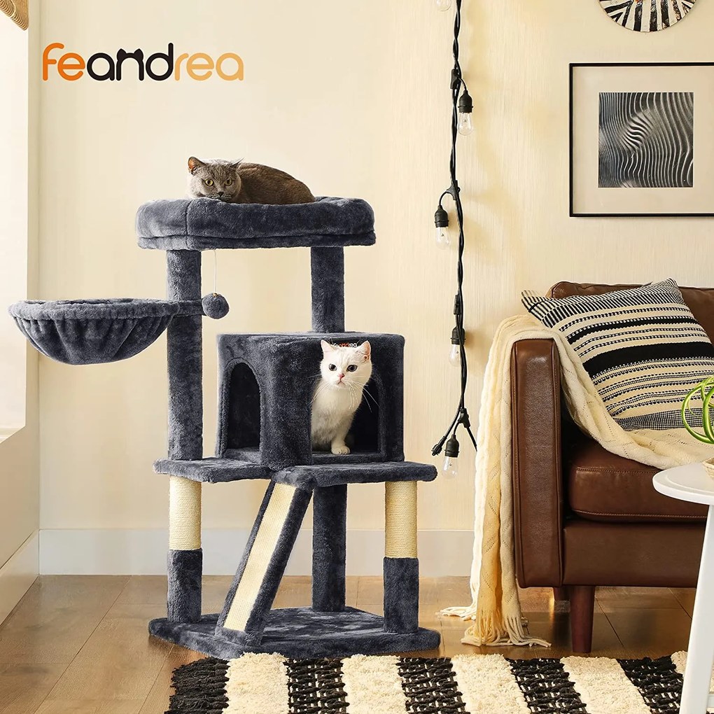 Feandrea škrabací sloup se škrabací deskou 96 cm tmavě šedý