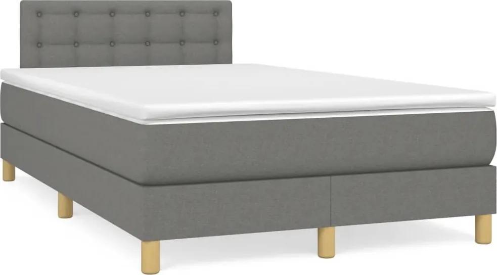 vidaXL Box spring postel s matrací a LED 120x190 cm textil [3270119] Barva: tmavě hnědá