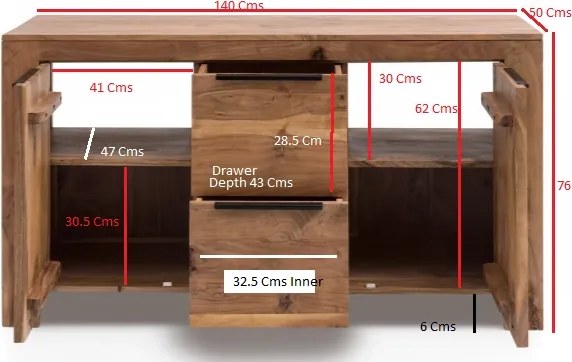 furniture-nabytek.cz - Skříňka pod umyvadlo Osvaro akácie - Černé kovové úchyky