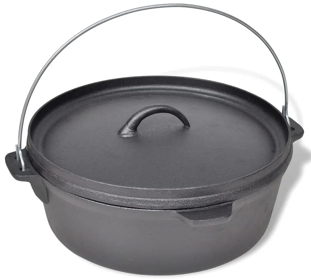 vidaXL Litinový hrnec 5,6 L Dutch Oven s příslušenstvím