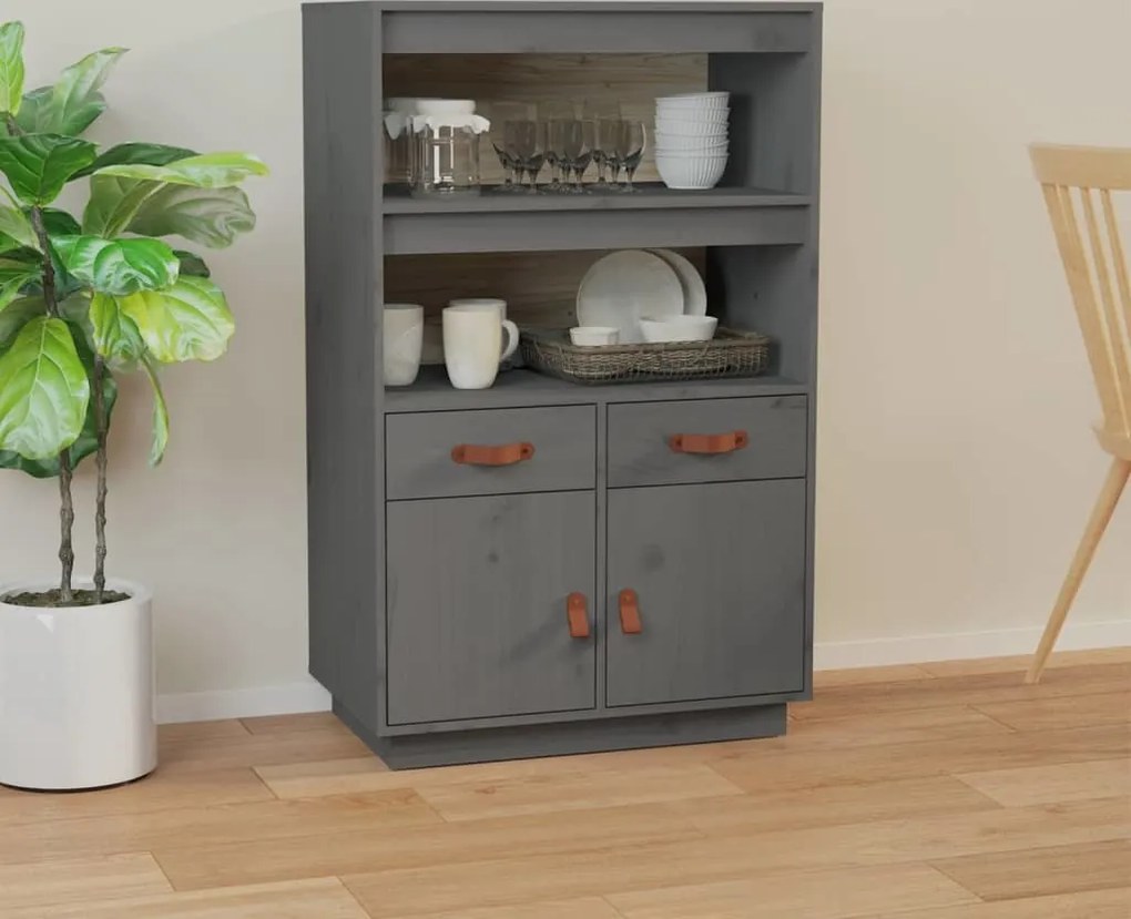 vidaXL Skříň highboard 67 x 40 x 108,5 cm masivní borové dřevo [820158] Barva: Bílá