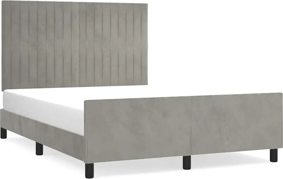 Rám postele bez matrace světle šedý 140 x 200 cm samet 3125879