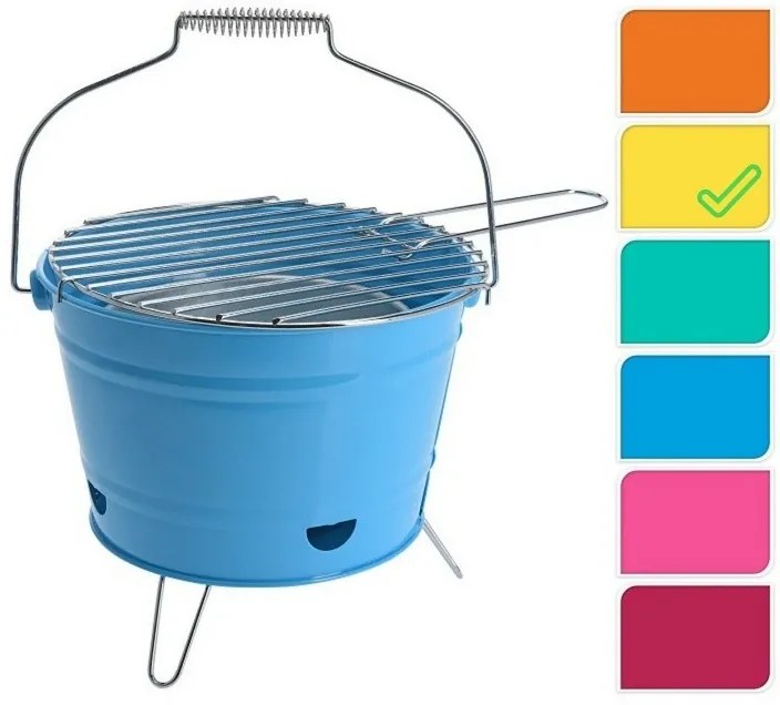 Gril přenosný kruhový pr. 27 cm BBQ Party Bucket žlutá