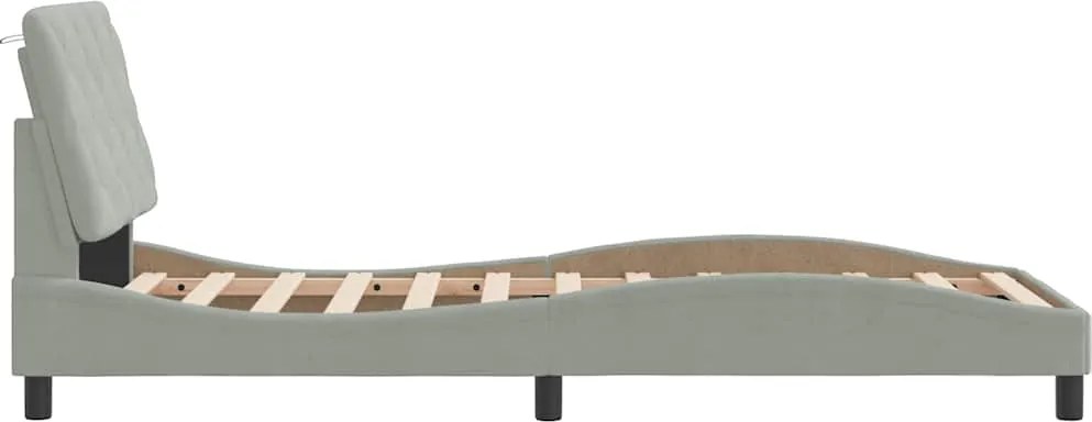 Rám postele bez matrace světle šedý 90 x 200 cm samet 3207899