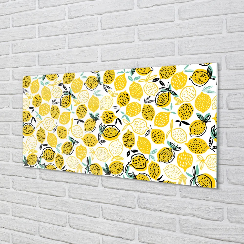 akrylový obraz citróny 125x50 cm