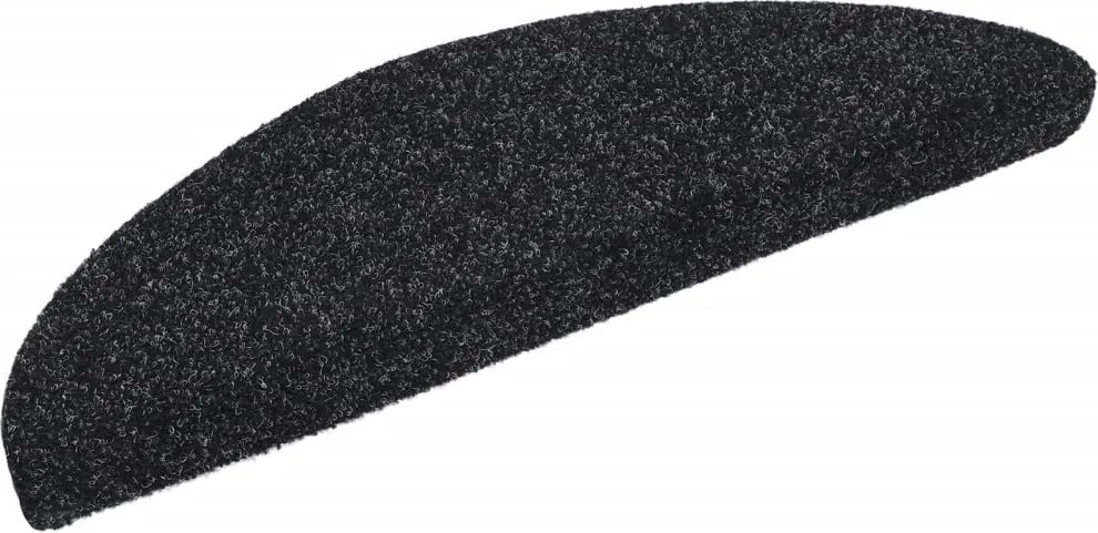 Schodové rohože samolepicí 15 ks 56 x 17 x 3 cm černé, půlkulaté 132692