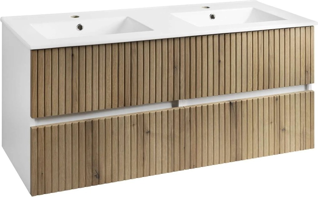 Aqualine Paneda - Umyvadlová skříňka 119x55x45 cm, dub emporio PN312